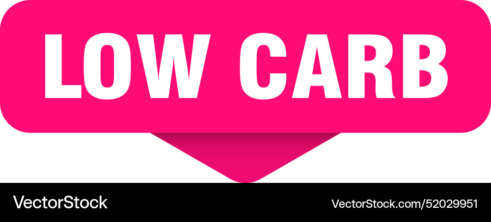 Low carb sticker sign on transparent Royalty Free Vector