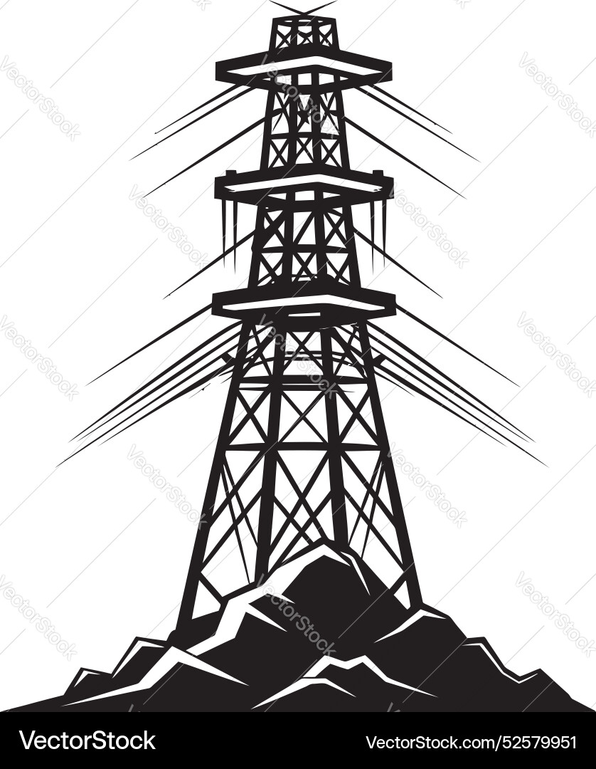Megawattmonument hand drawn symbol for high Vector Image