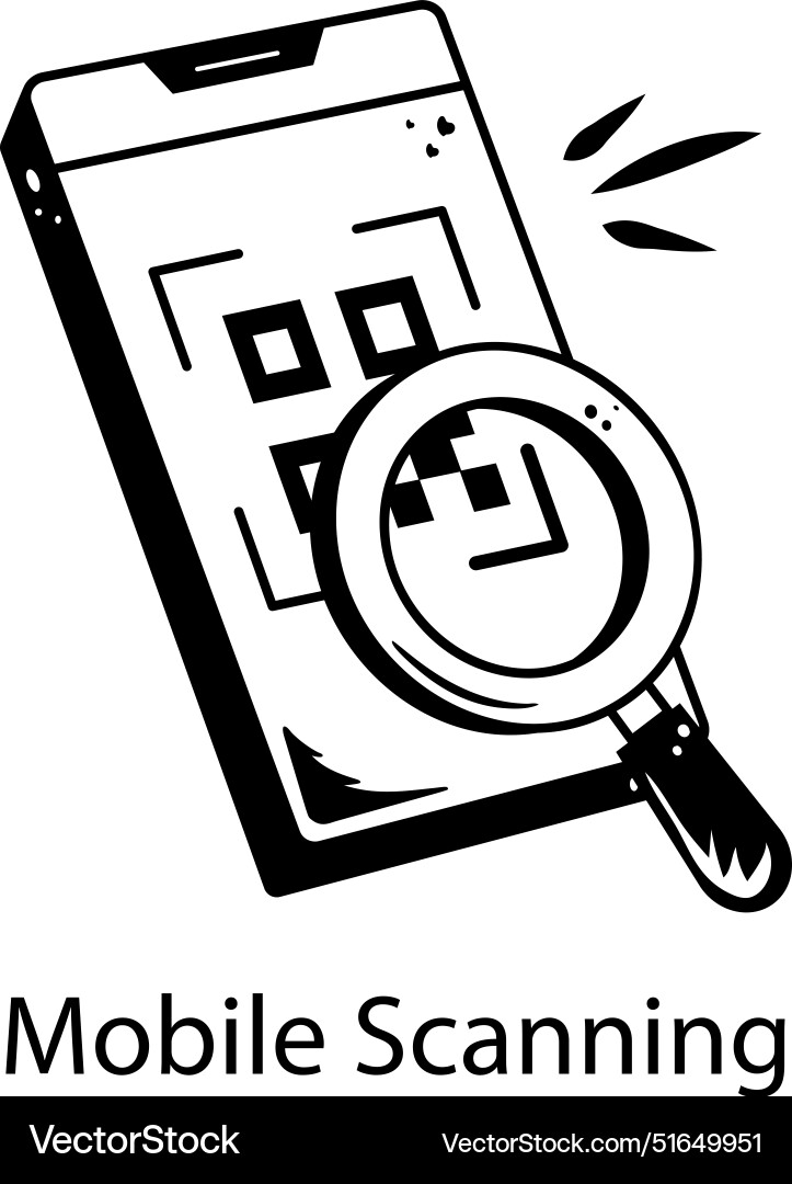 Mobile scanning Royalty Free Vector Image - VectorStock
