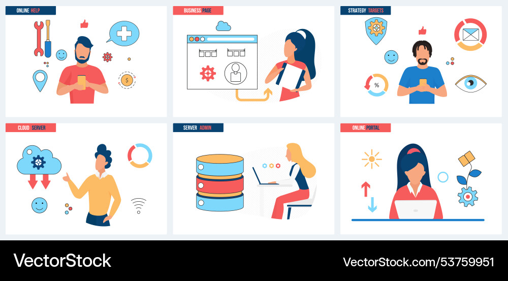 Online help of technical service maintenance Vector Image