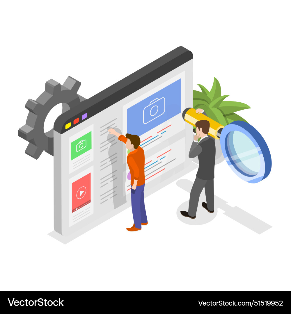 3d isometric flat of requirements Royalty Free Vector Image