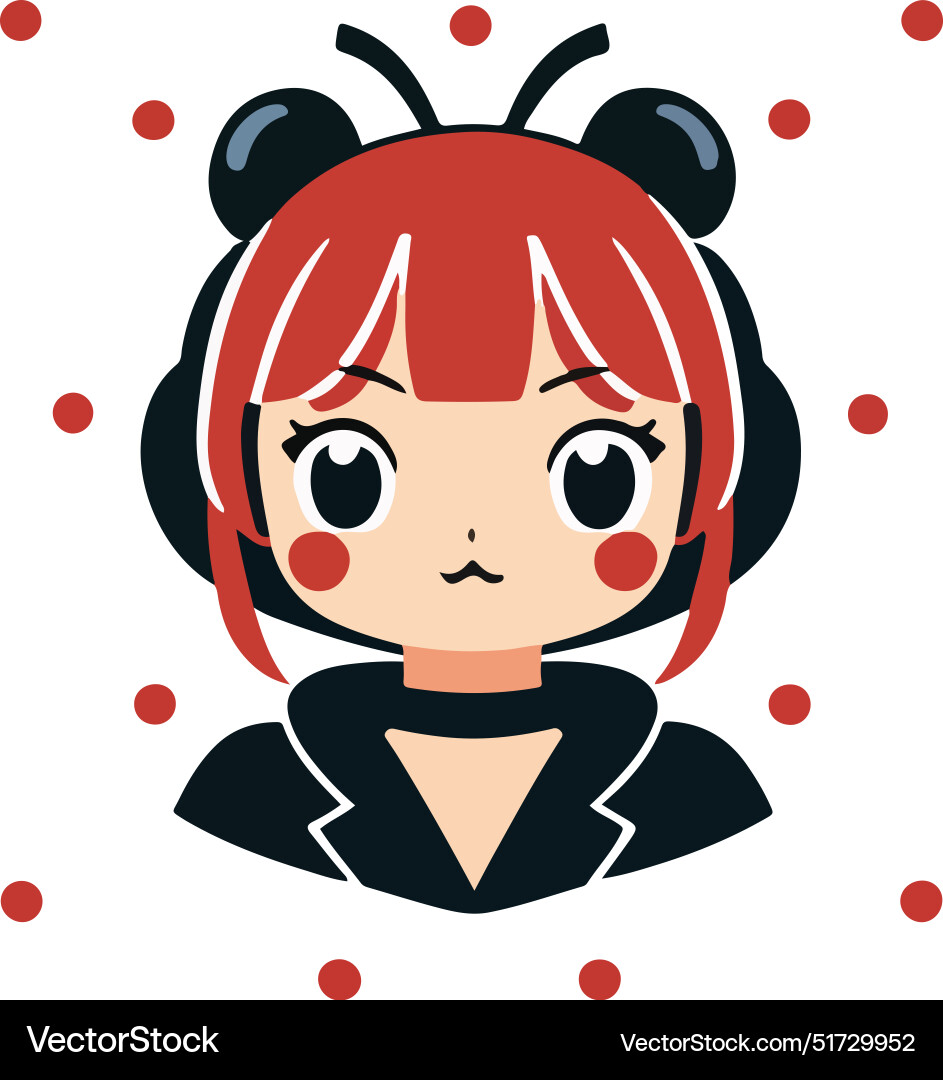 Cartoon girl insect Royalty Free Vector Image - VectorStock