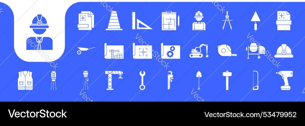 Civil engineering equipment icon set design Vector Image