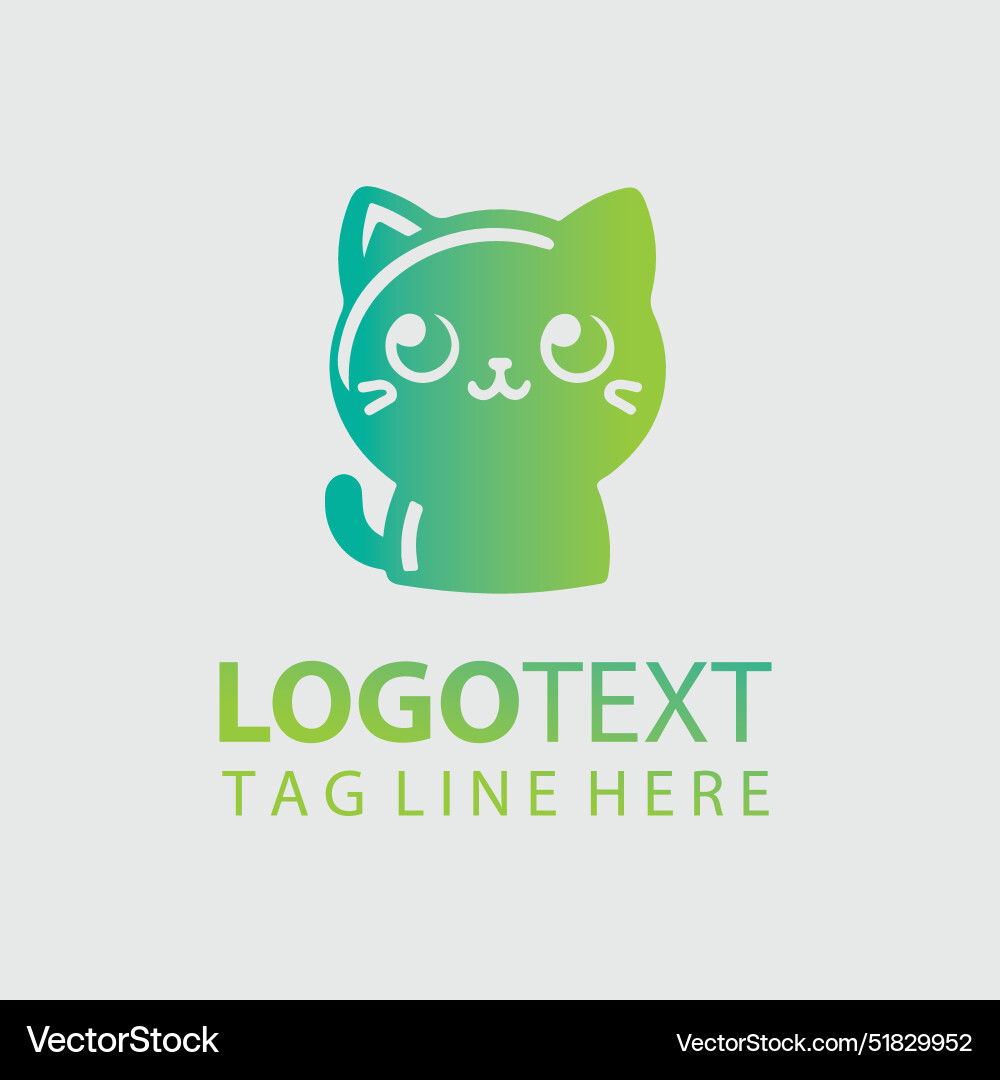 Cute kitty cat logo Royalty Free Vector Image - VectorStock