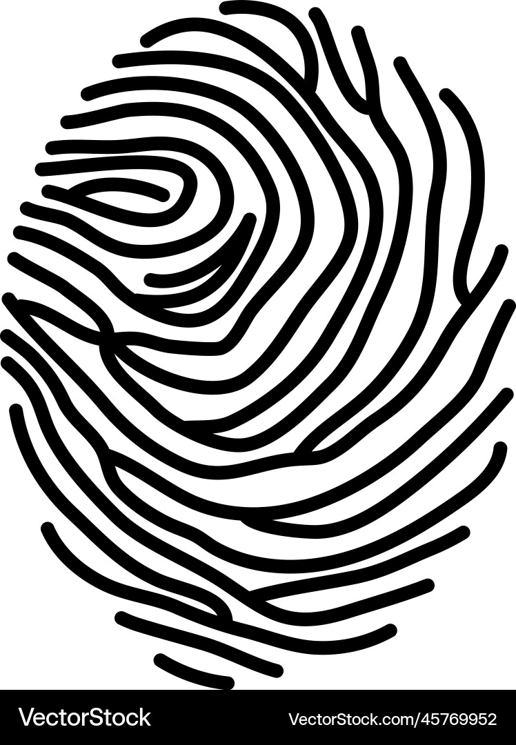 Human fingerprint icon black identity symbol Vector Image