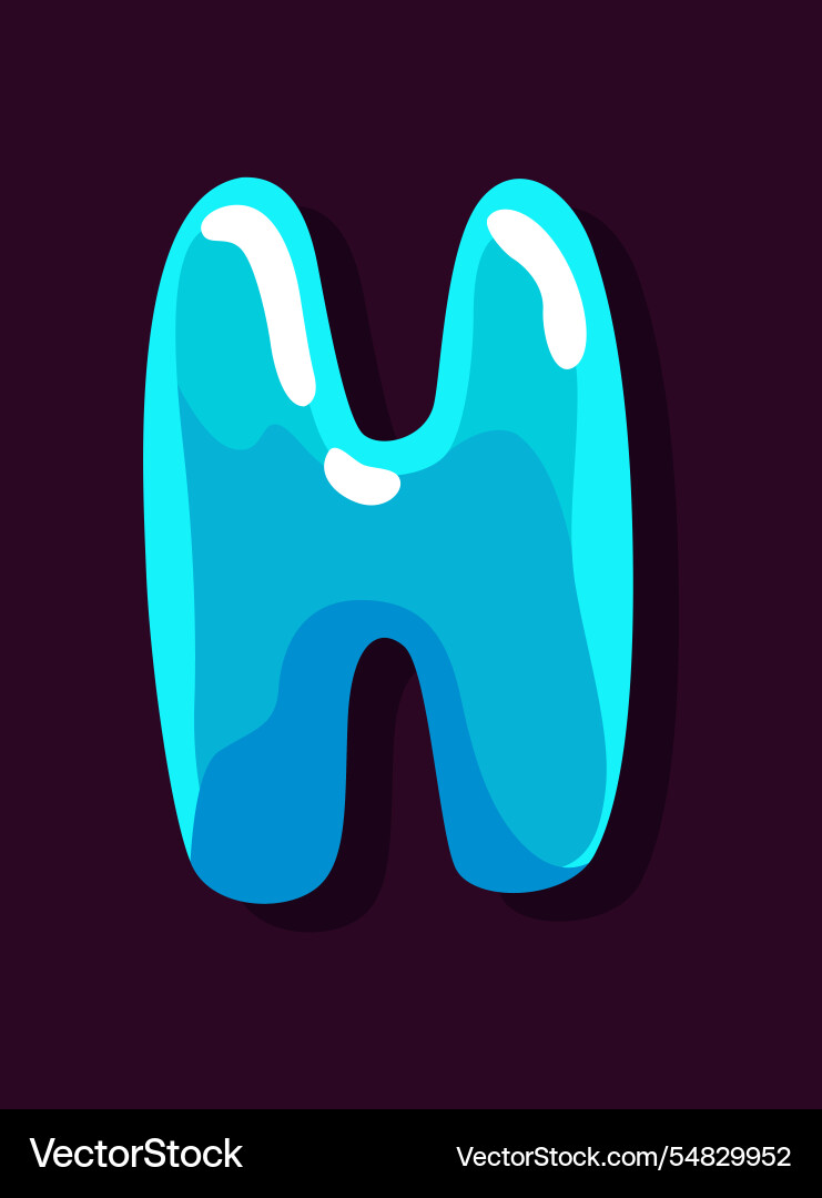 Jelly colorful letter h soft glossy multicolored Vector Image