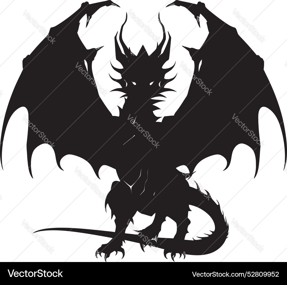 Legendary leviathan dragon symbol emblem ancient Vector Image