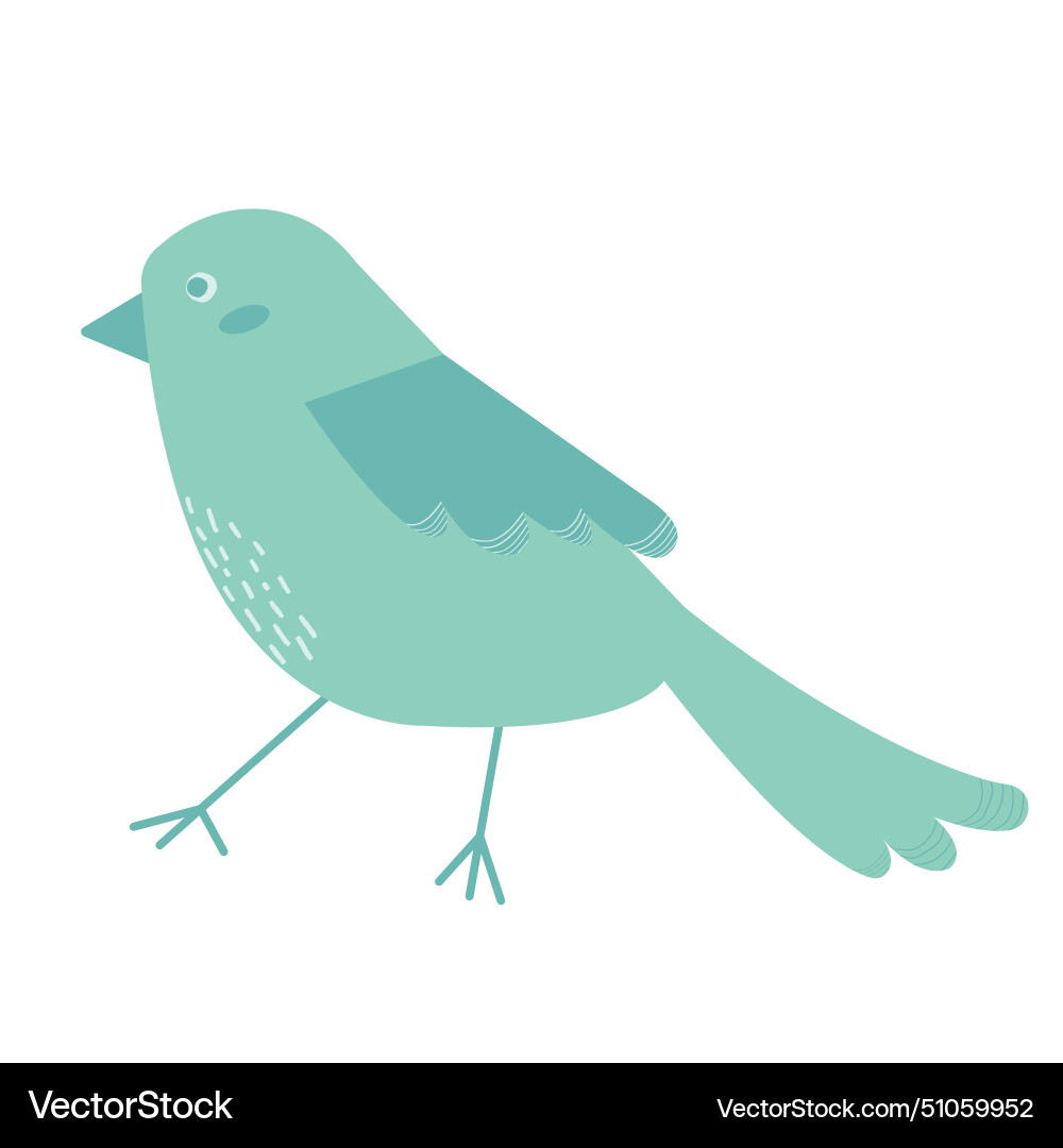 Little light blue bird flying Royalty Free Vector Image