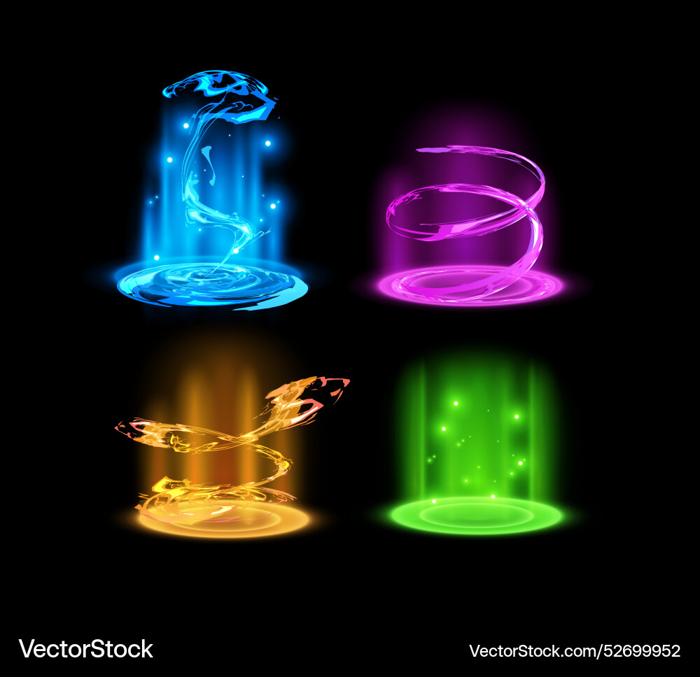 Magic Portal Effects Set Royalty Free Vector Image