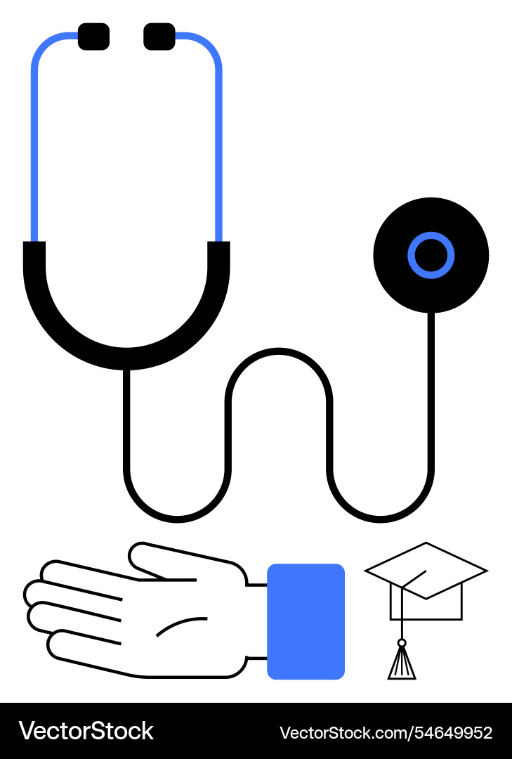 Medical education symbol with stethoscope Vector Image