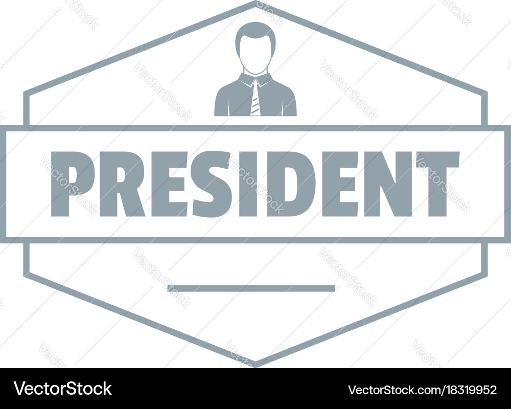 President logo simple gray style Royalty Free Vector Image
