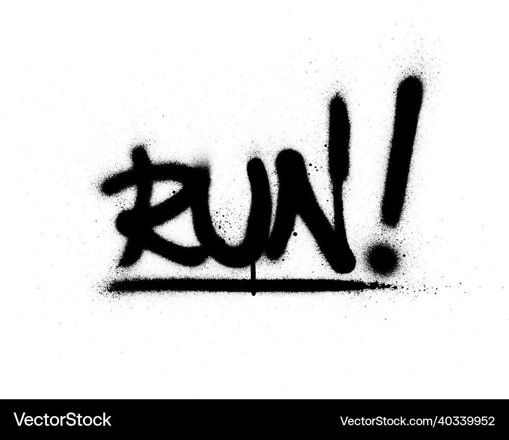 Run Spray Graffiti Art Royalty Free Vector Image