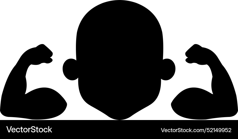 Silhouette person biceps Royalty Free Vector Image