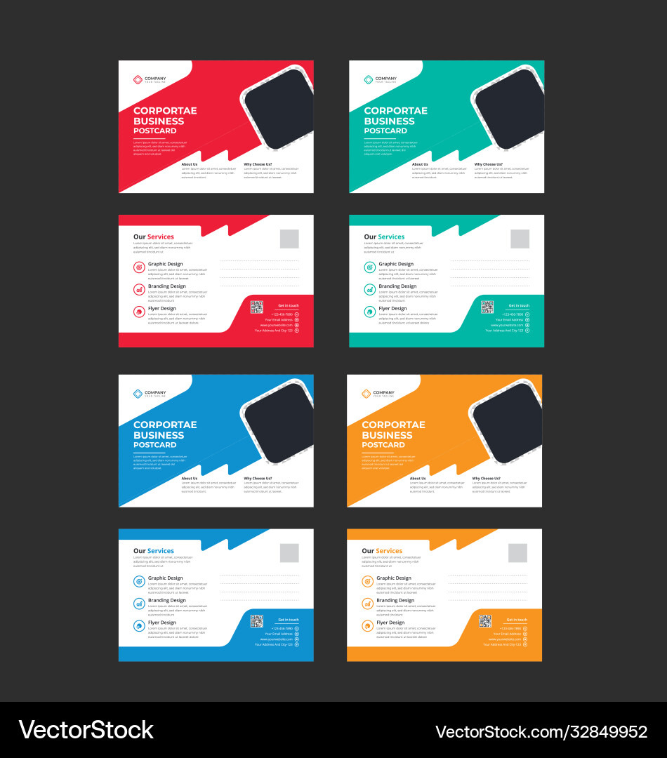 Simple corporate business postcard template design