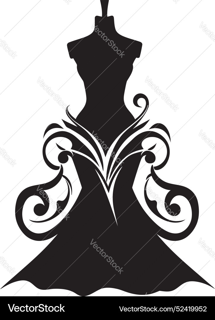 Sophisticated style designer dress emblem runway Vector Image