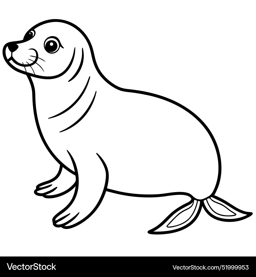 Caribbean monk seal lies icon Royalty Free Vector Image