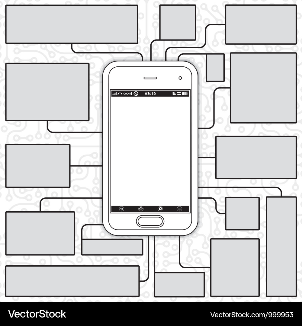 Cellphone blueprint Royalty Free Vector Image - VectorStock