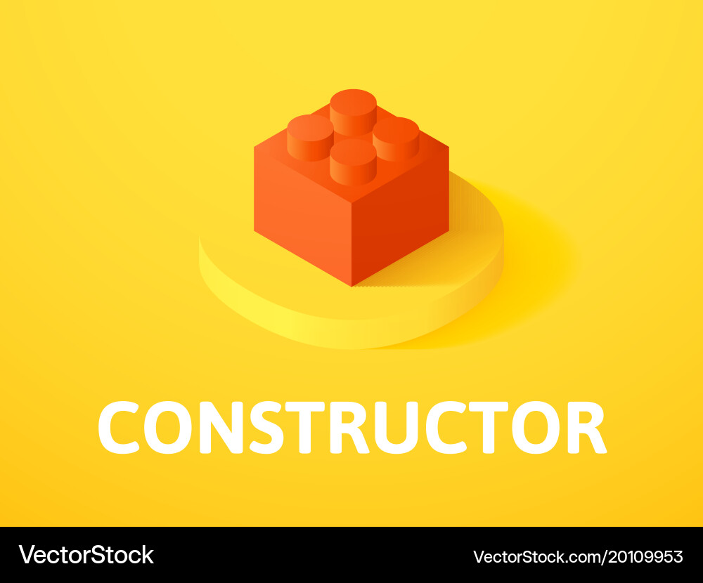 Constructor isometric icon isolated on color Vector Image