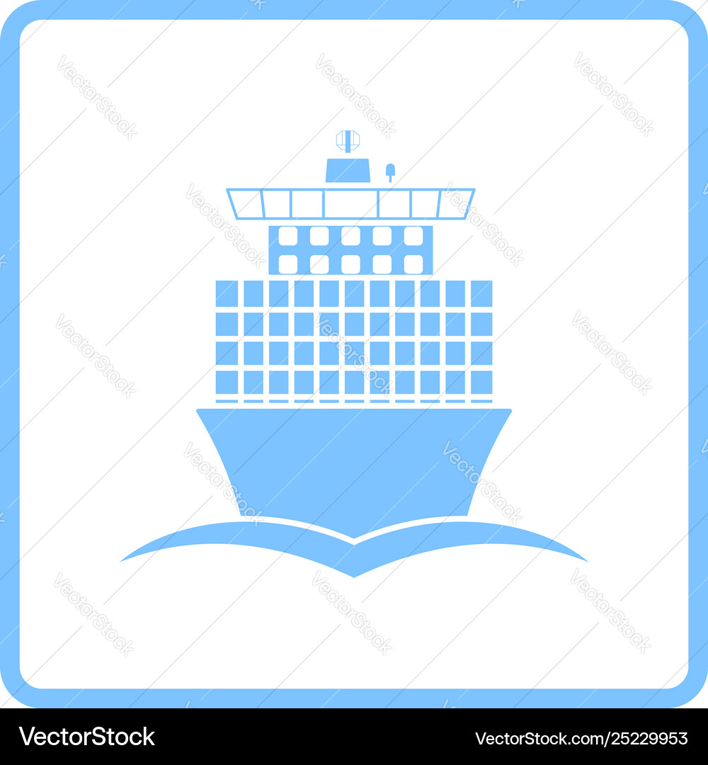 Container ship icon front view Royalty Free Vector Image