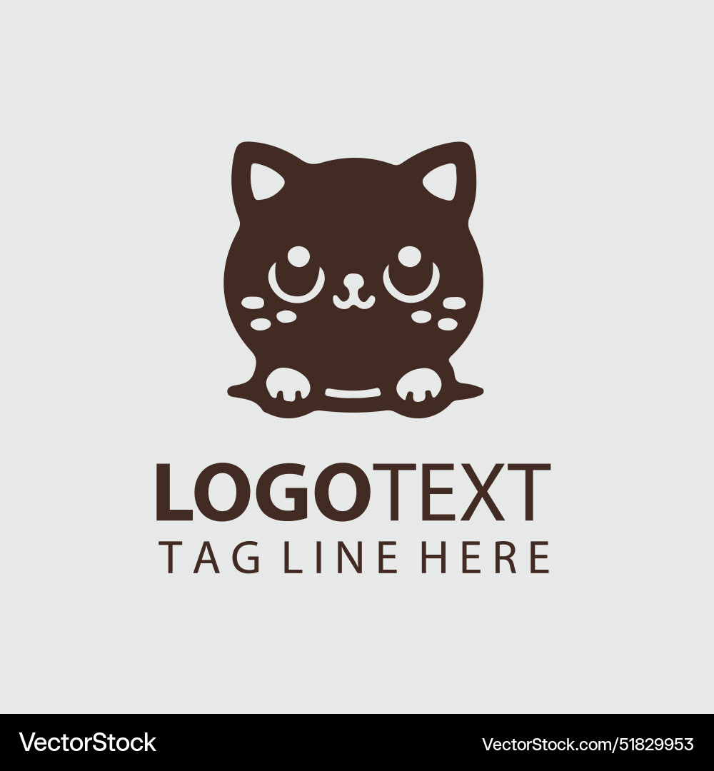 Cute kitty cat logo Royalty Free Vector Image - VectorStock
