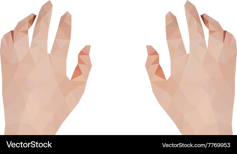 Hand typing abstract polygon style Royalty Free Vector Image