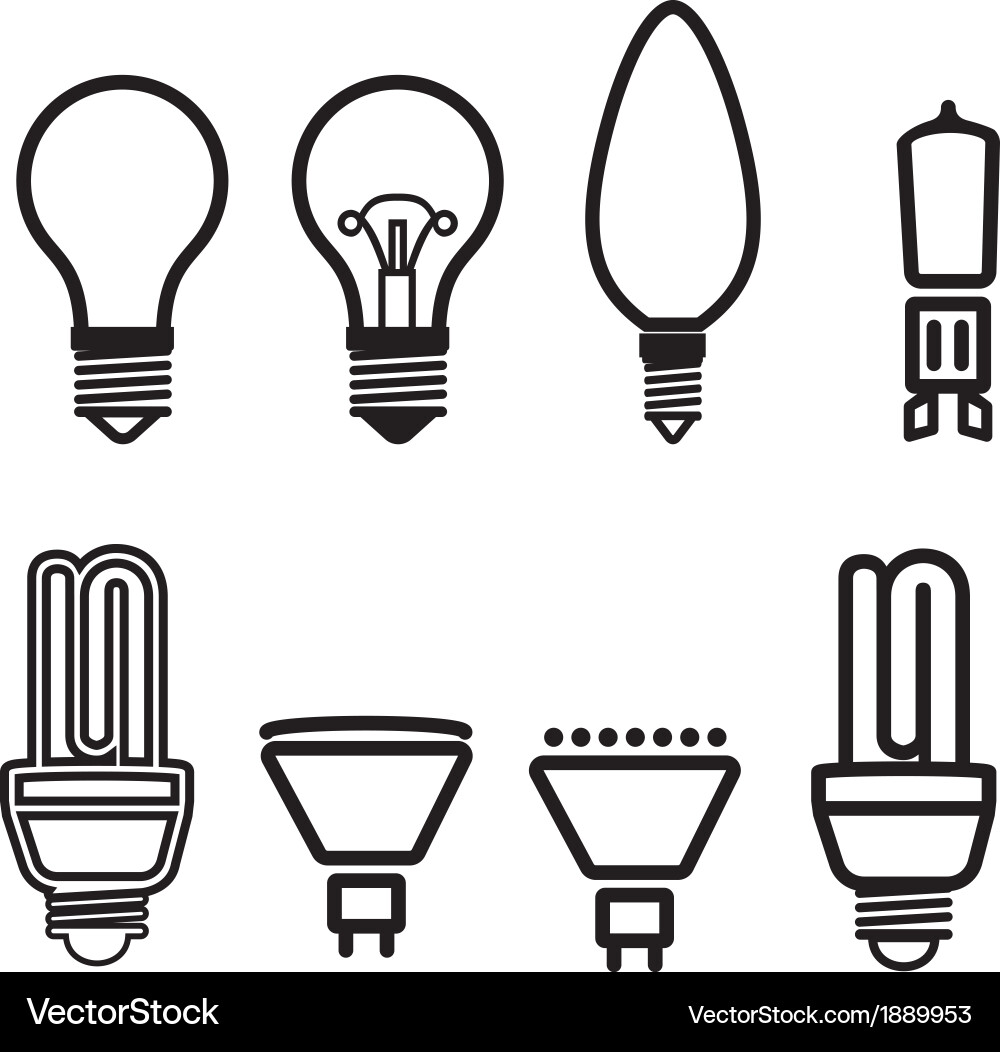 Light Bulb Icon Set - Modern & Simple Vector Image