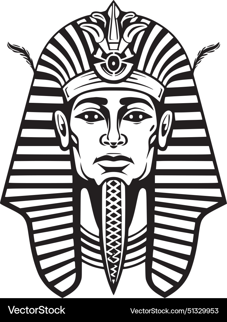 Pharaoh - black and white Royalty Free Vector Image