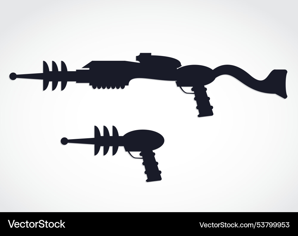 Silhouette alien laser gun Royalty Free Vector Image