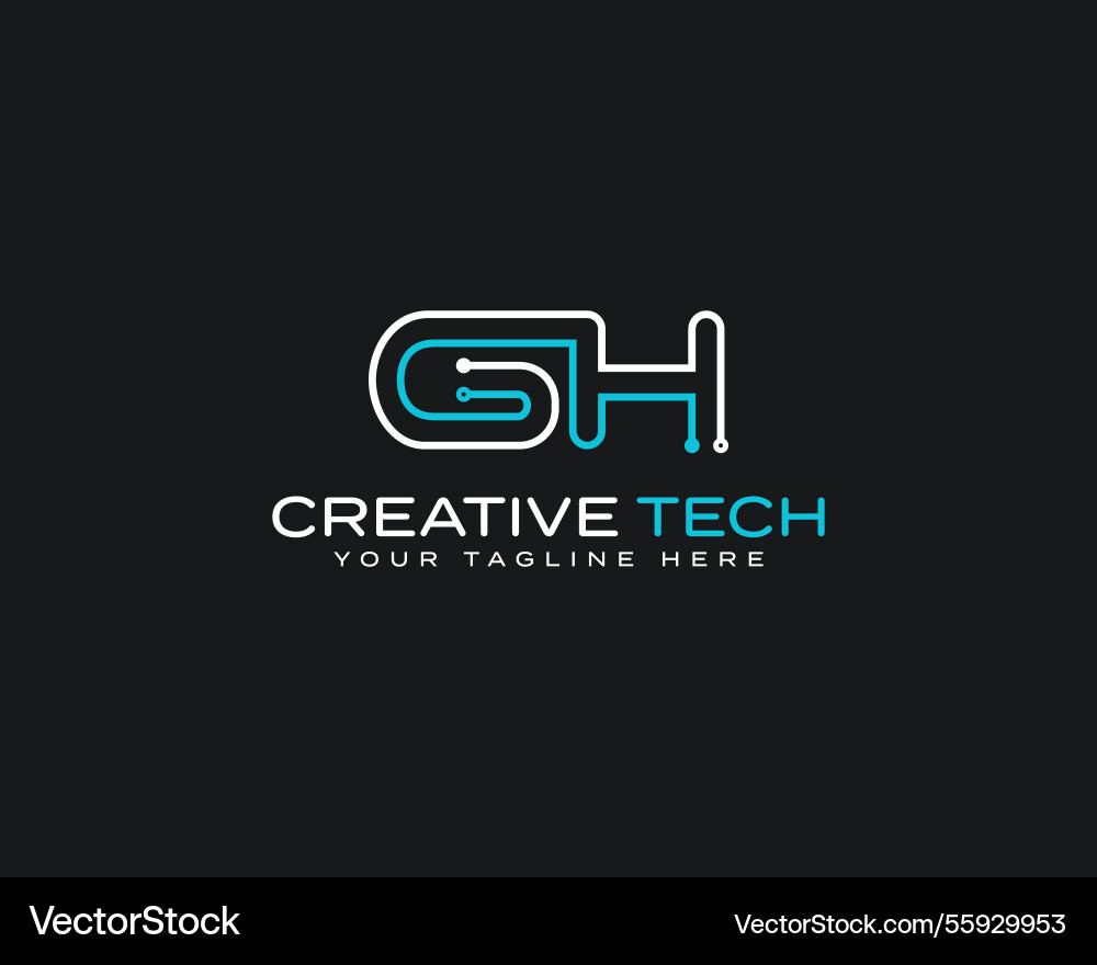Tech gh letter modern technology logo concept Vector Image