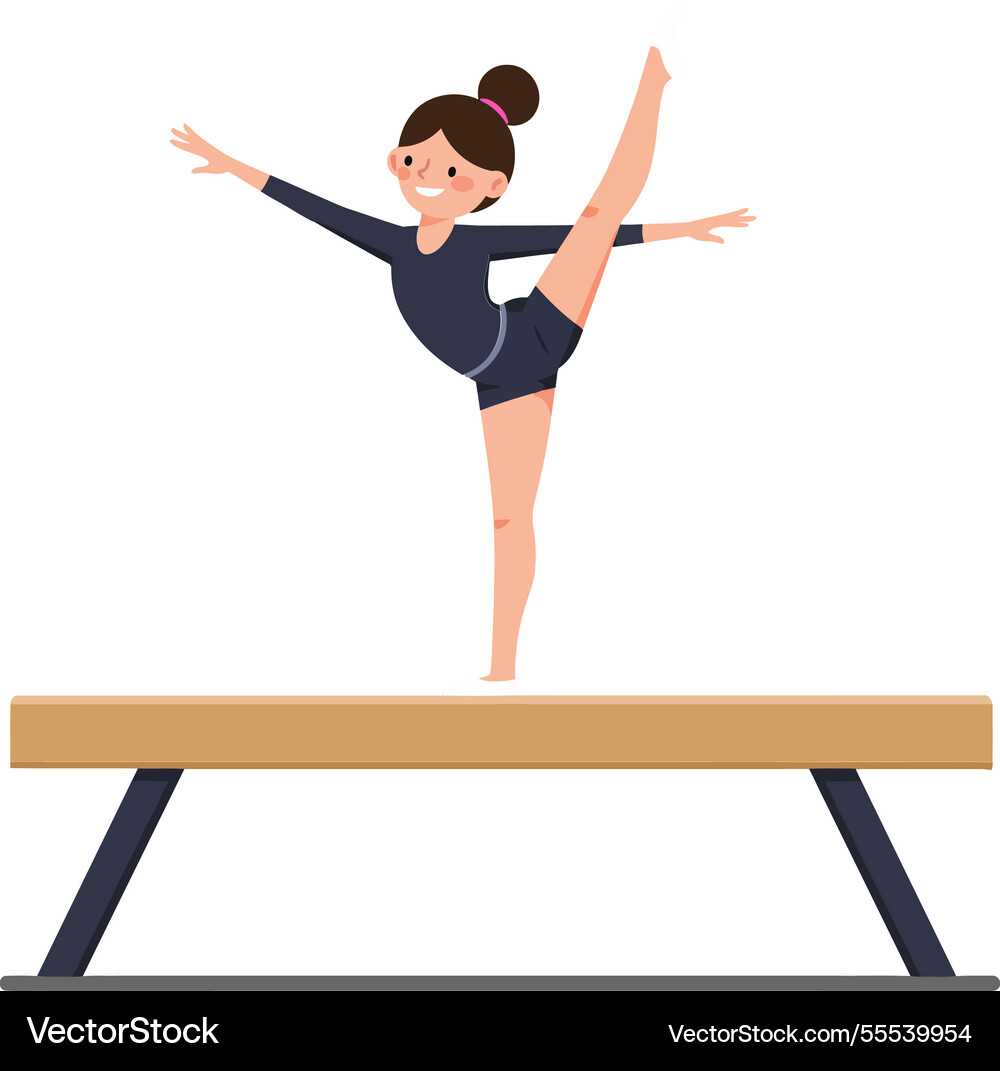 Gymnast performing an elegant balance pose Vector Image