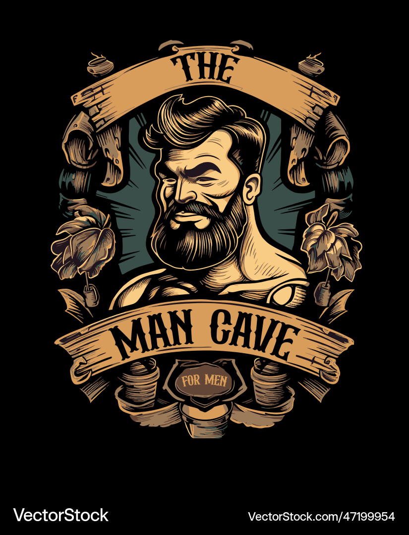 Man cave Royalty Free Vector Image - VectorStock