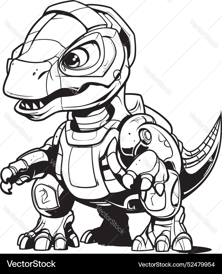 Mechsaurus futuristic robot dinosaur emblem t rex Vector Image