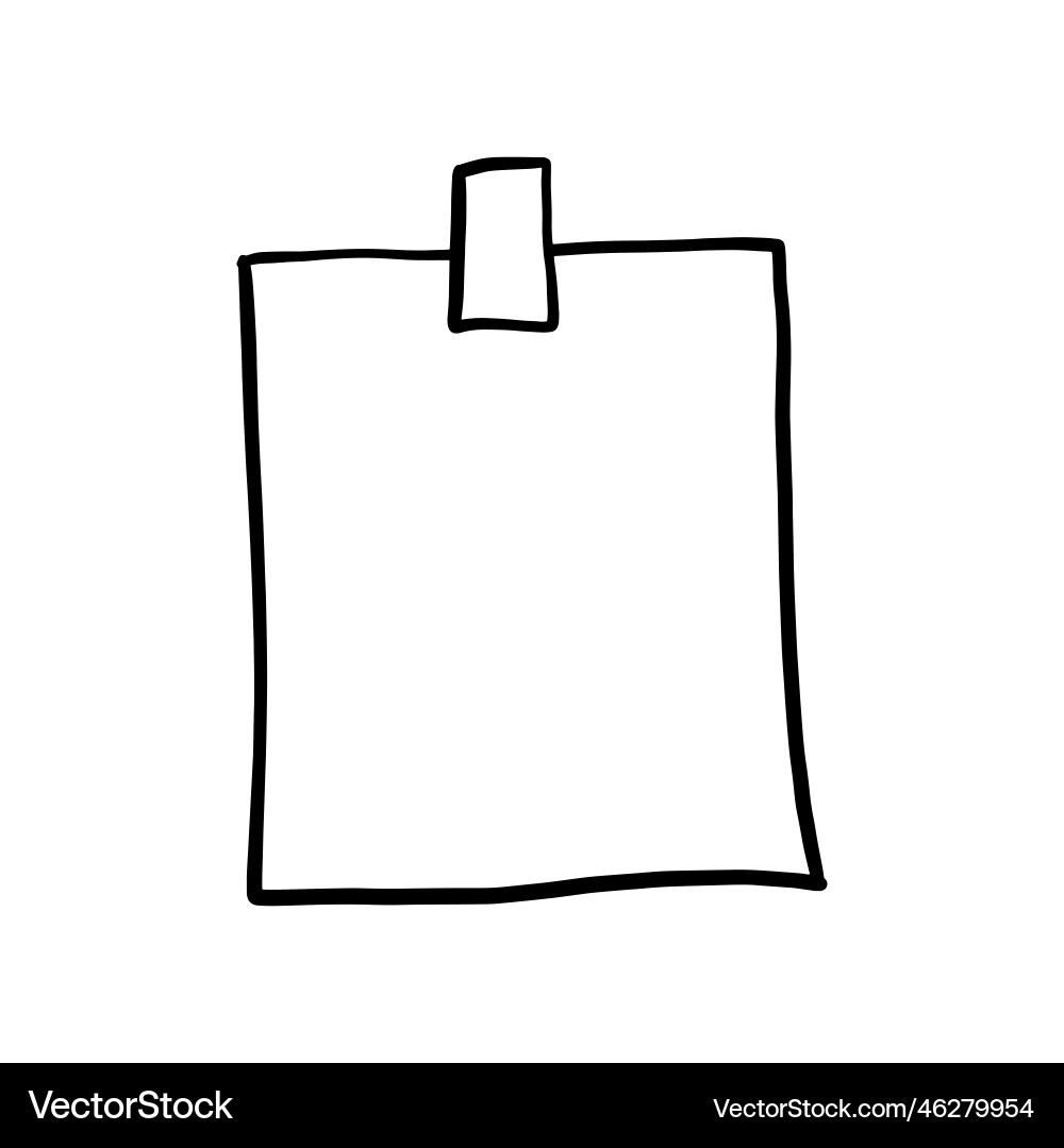 Paper note sketch hand drawn sticky Royalty Free Vector