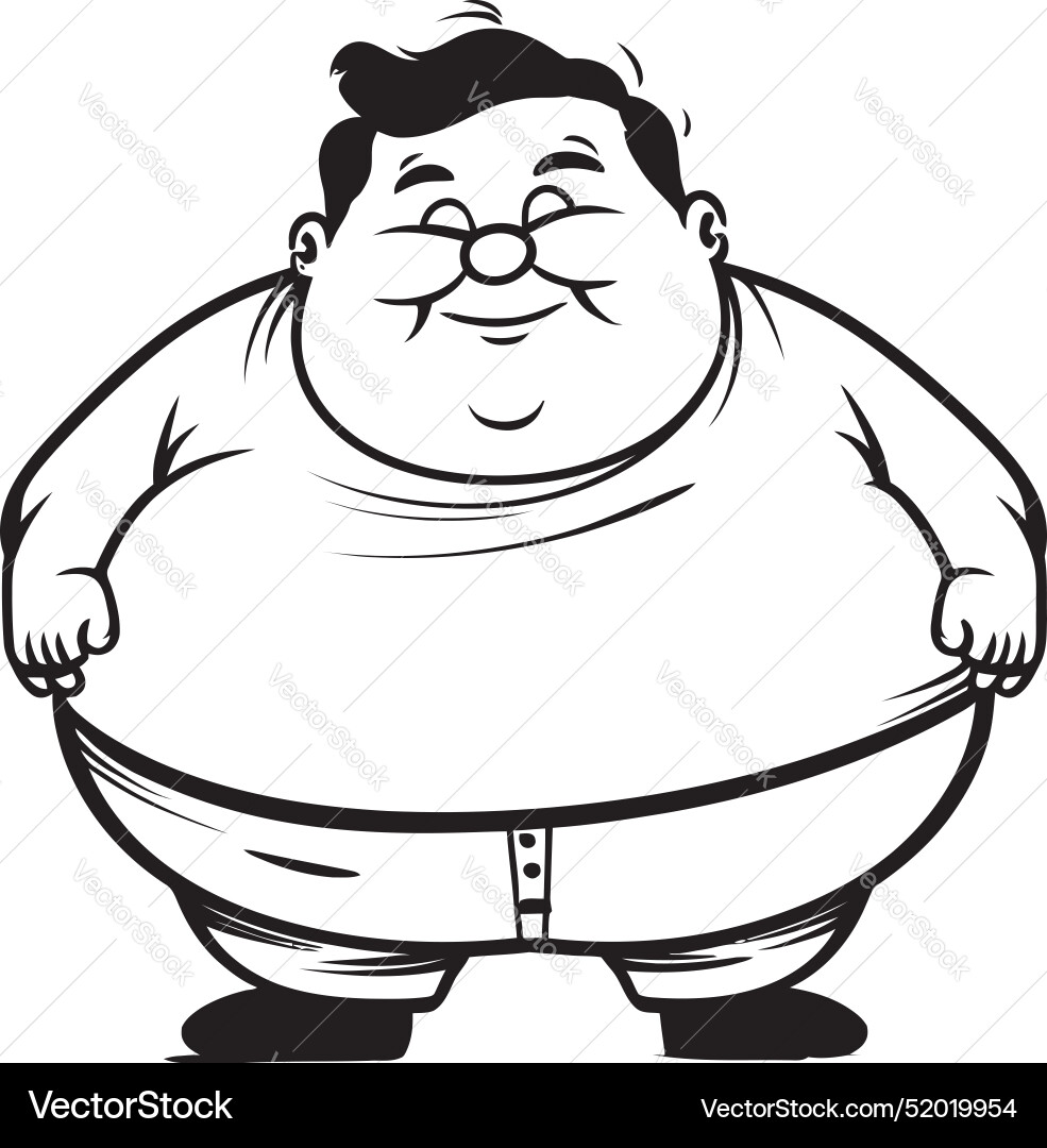 Rotund representation fat man icon design chubby Vector Image