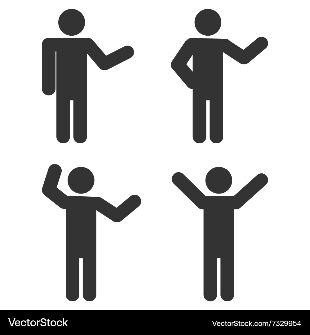 Stick Figure Action Poses Royalty Free Vector Image