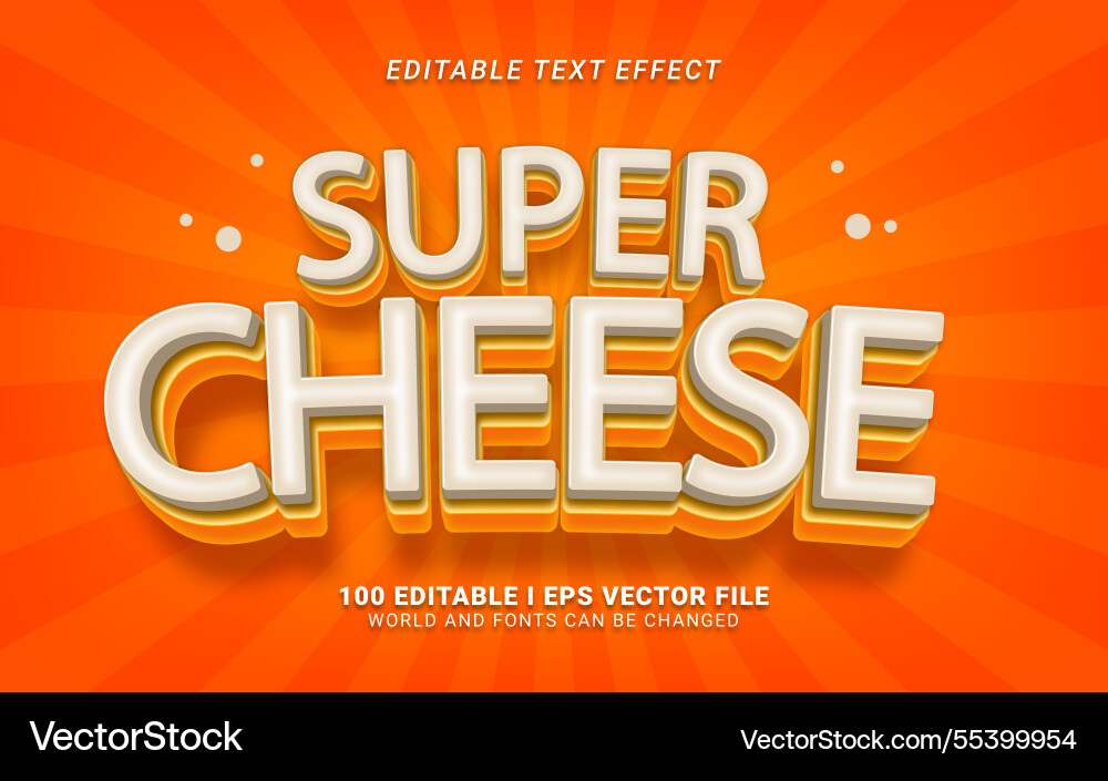 Super cheese editable text effect Royalty Free Vector Image