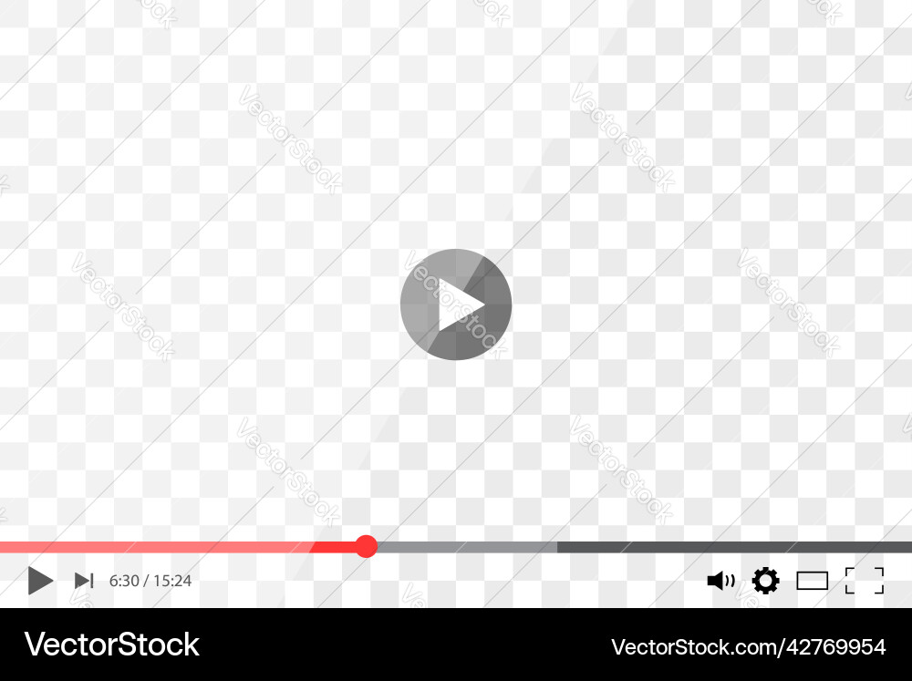 Video player isolated on transparent background Vector Image