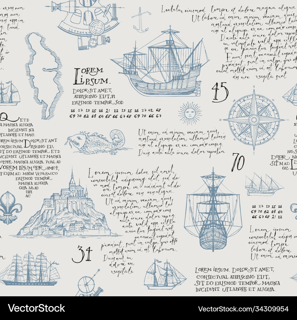 Vintage Nautical Pattern Royalty Free Vector Image