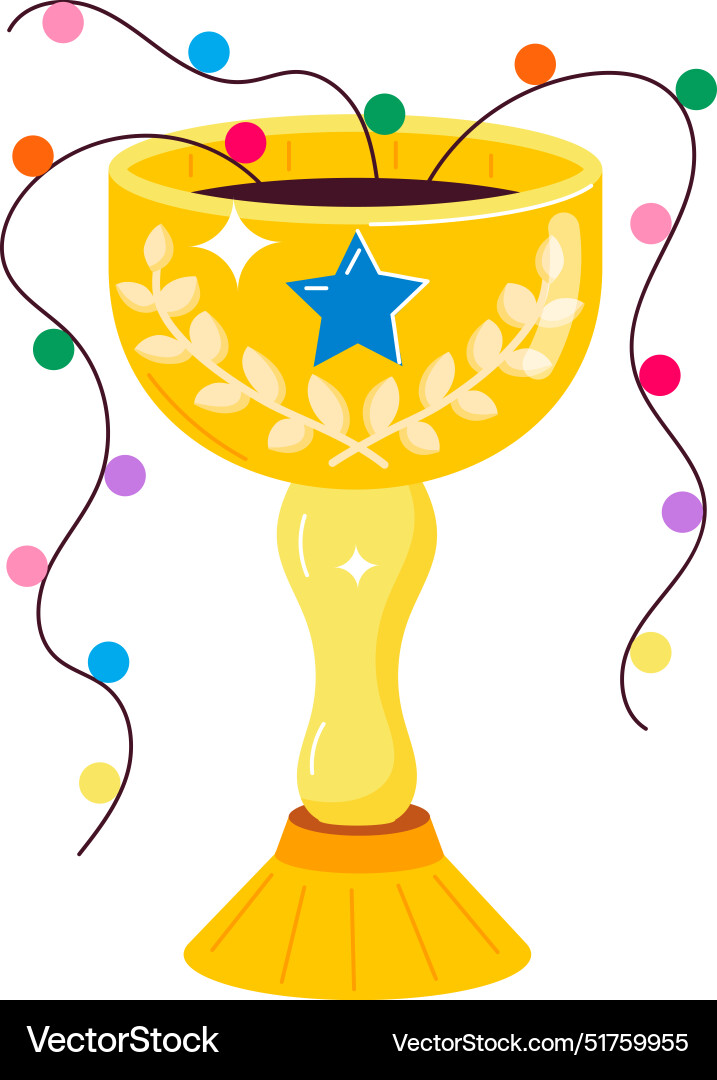 A flat style sticker of achievement trophy Vector Image