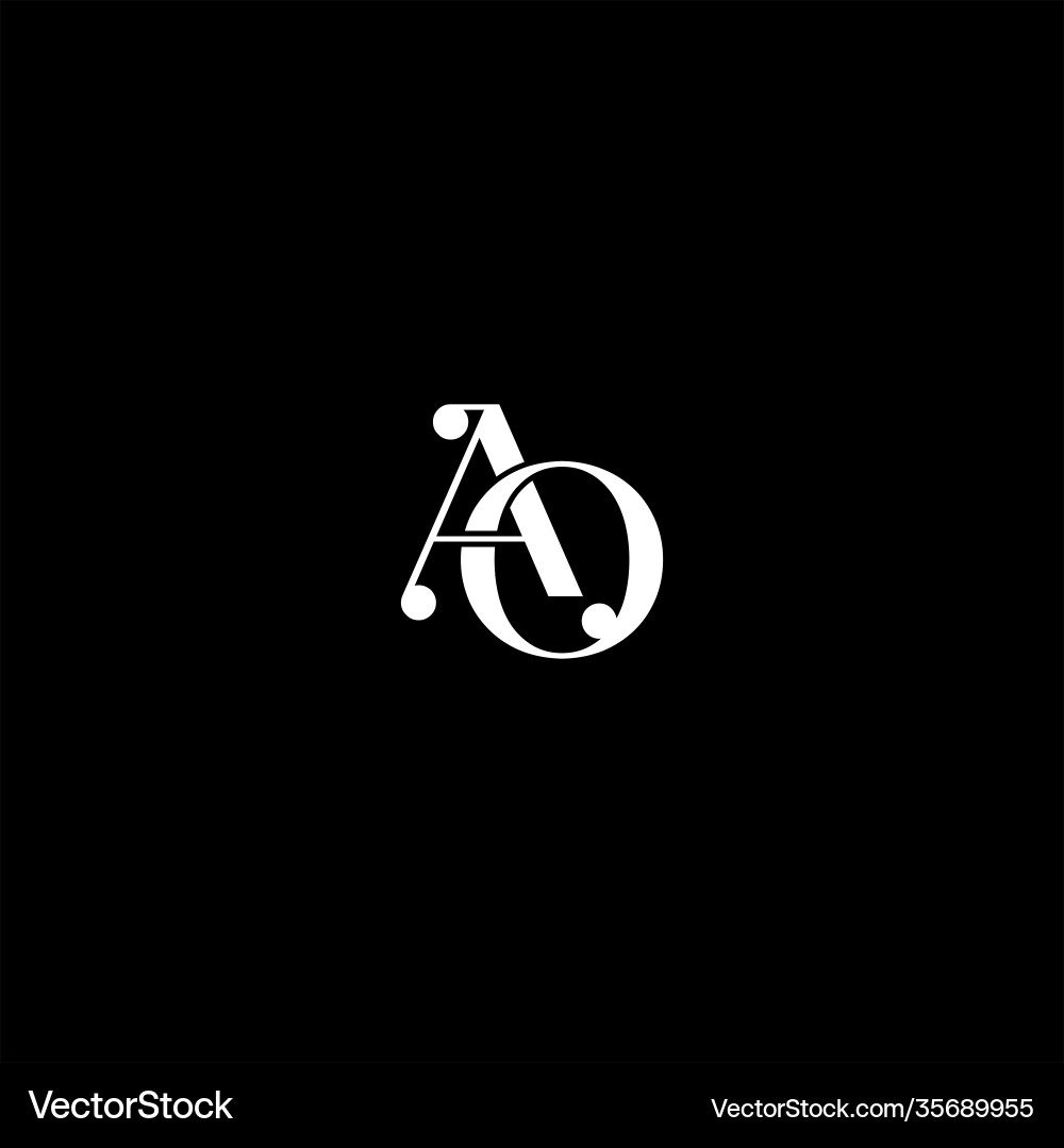 A o letter logo creative design on black color Vector Image