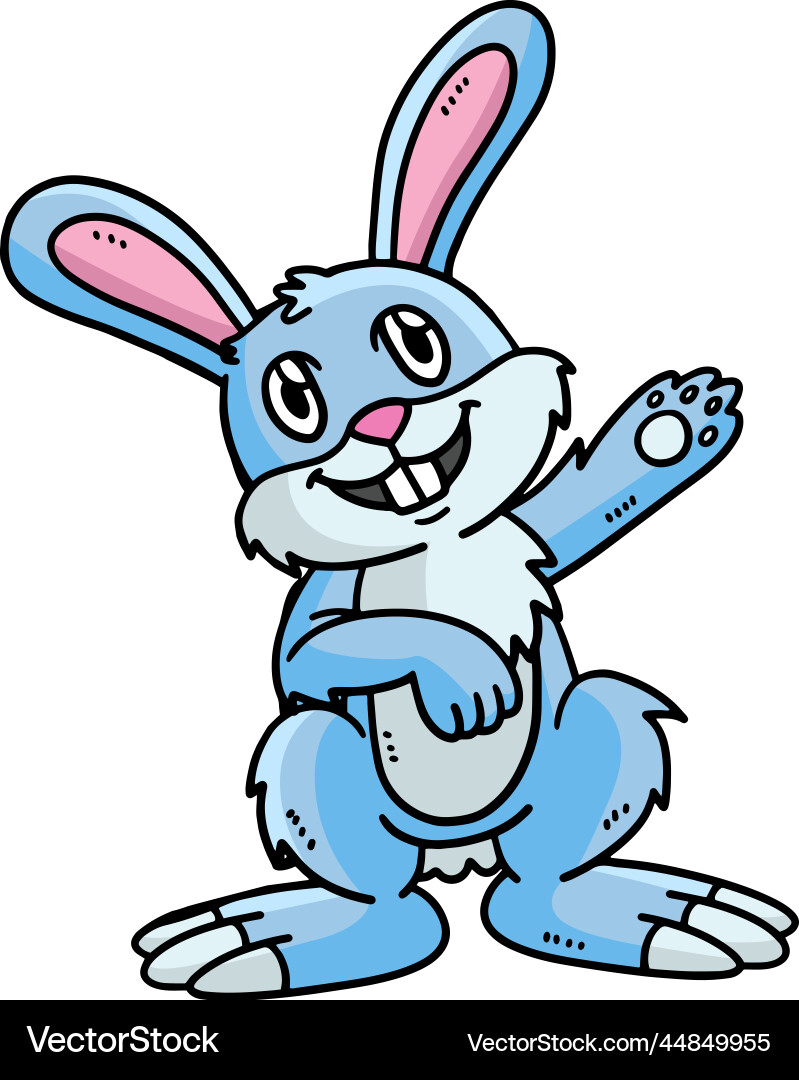 Bunny standing cartoon colored clipart Royalty Free Vector