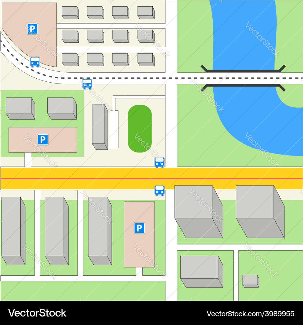 City map Royalty Free Vector Image - VectorStock