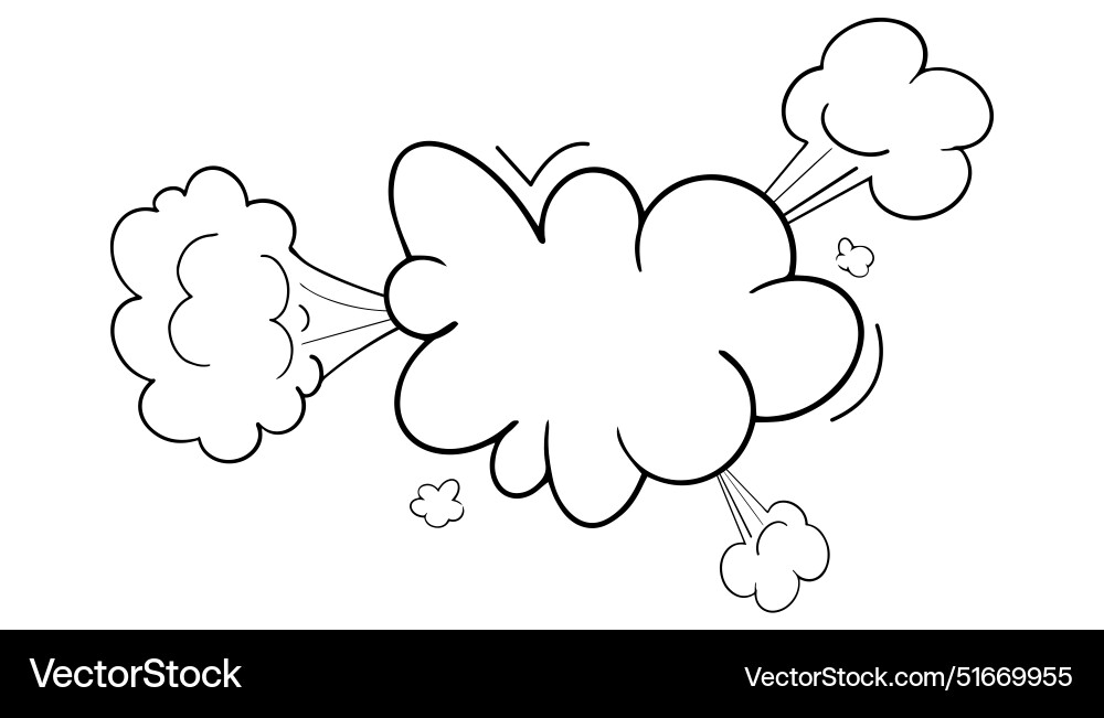 Comic speed motion effect clouds way trail set Vector Image
