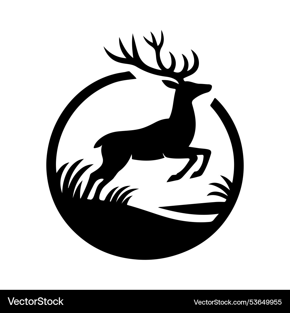Deer flat icon logo symbol silhouette Royalty Free Vector
