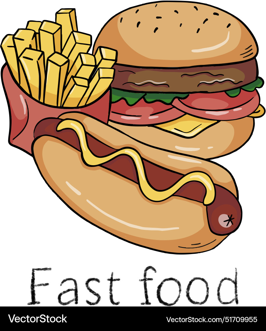 Fast food Royalty Free Vector Image - VectorStock