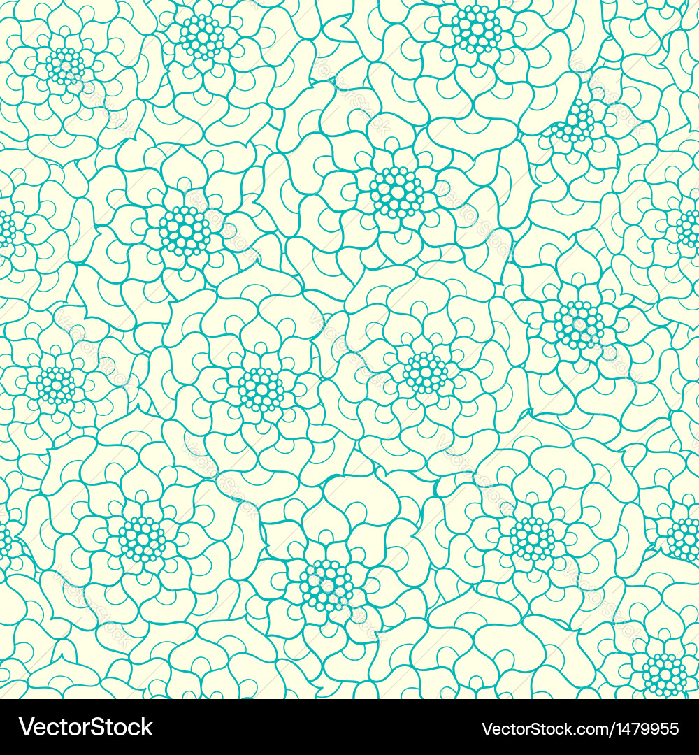 Floral Seamless Pattern - Lotus & Blossom Vector Image