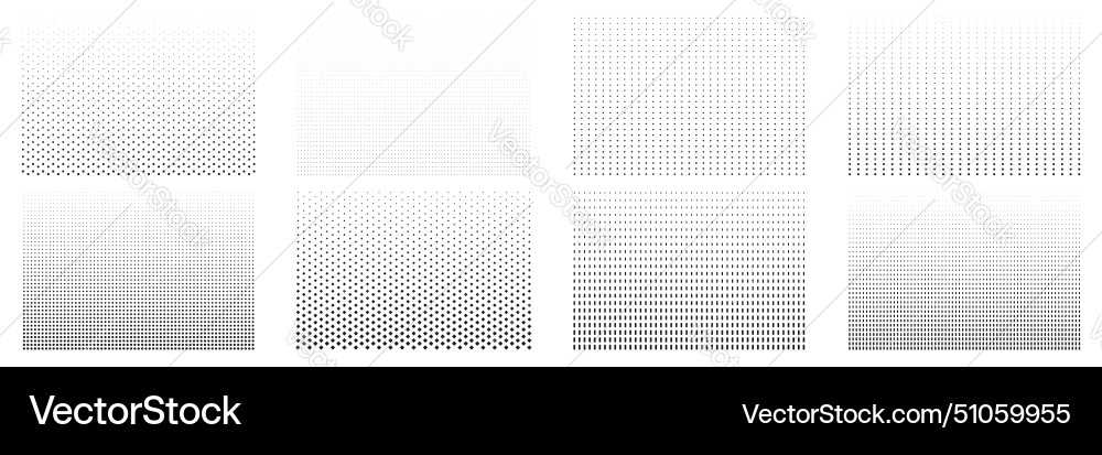 Halftone backgrounds with linear gradients half Vector Image