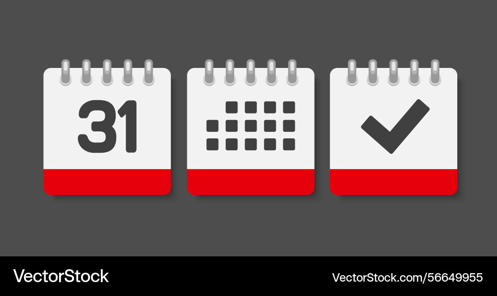 Icon page calendar - 31 day agenda done Royalty Free Vector