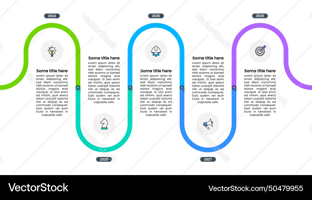 Infographic template zigzag timeline with 5 steps Vector Image