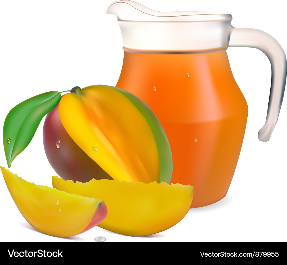 Mango juice Royalty Free Vector Image - VectorStock